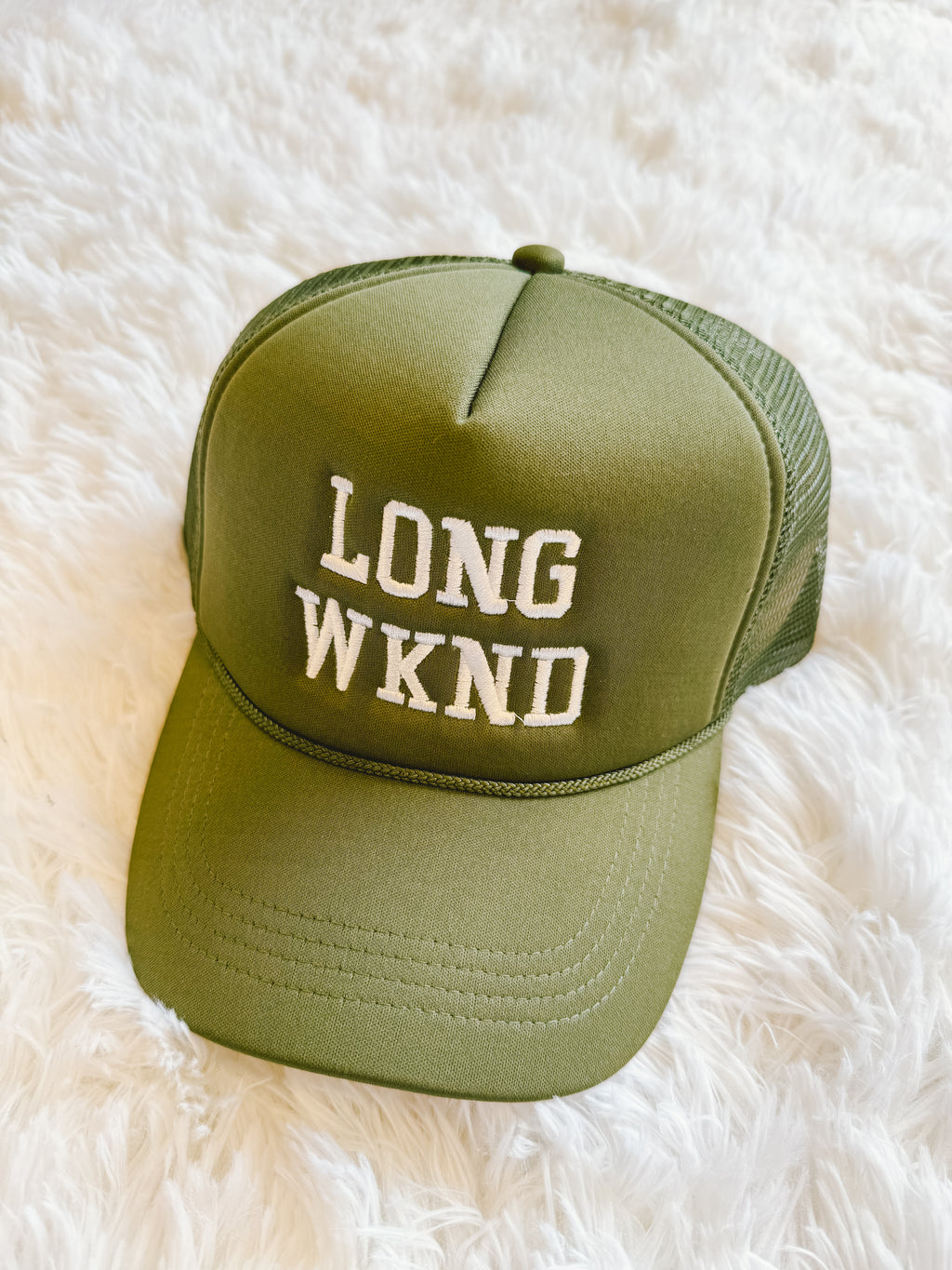 Long Wknd Mesh Trucker Hat. – Maggie Paige Boutique